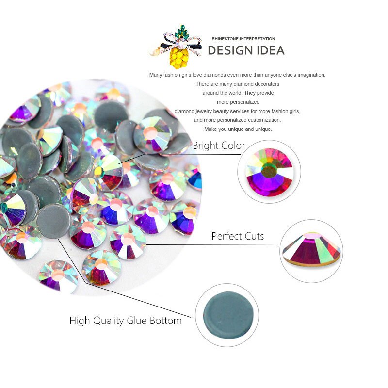 Aaaaa Regenboog Hotfix Plaksteen Glas Strass Страз... – Vicedeal