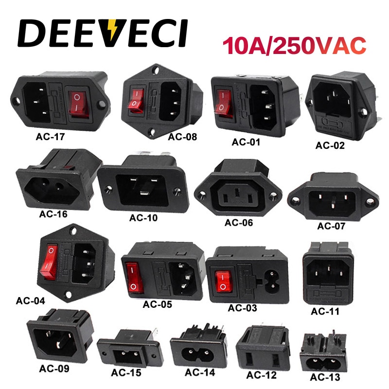 Electrical AC Socket 2 pin red LED 250V 4p Rocker ... – Vicedeal