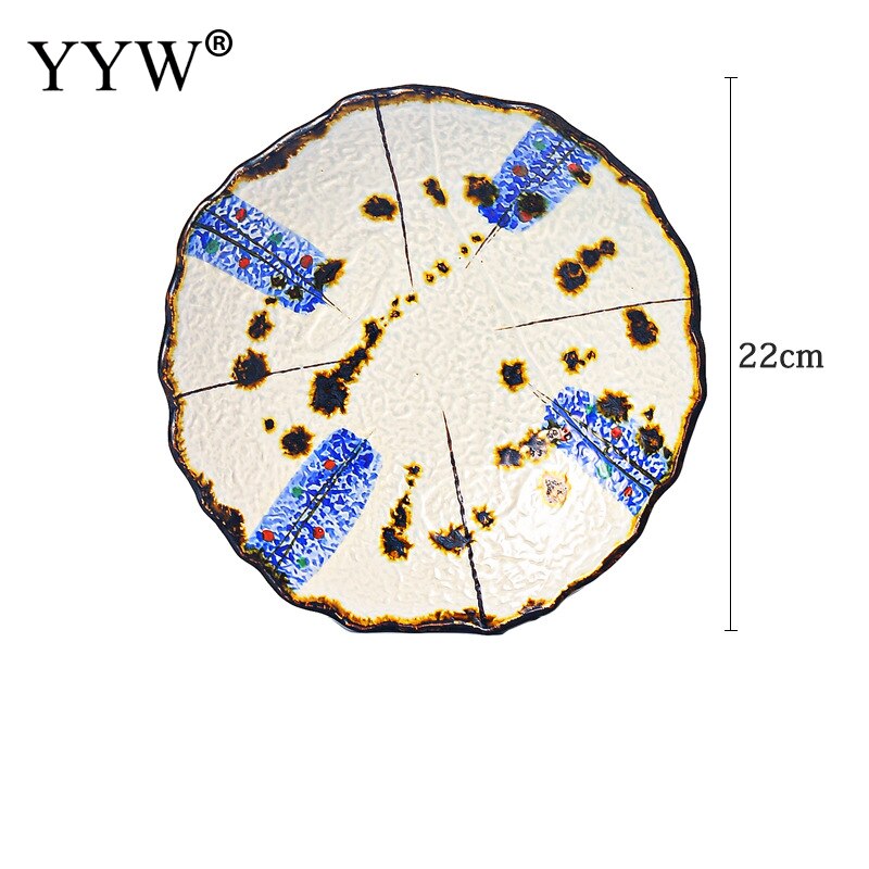 Hand-Painted Ceramic Plate Japanese Stone Pattern ... – Grandado