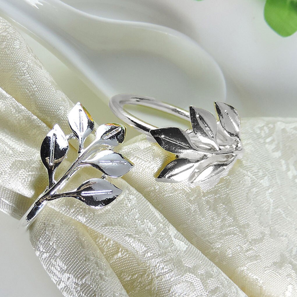 2 Stuks Fall Bladeren Servetringen Goud Zilver Ser... – Grandado