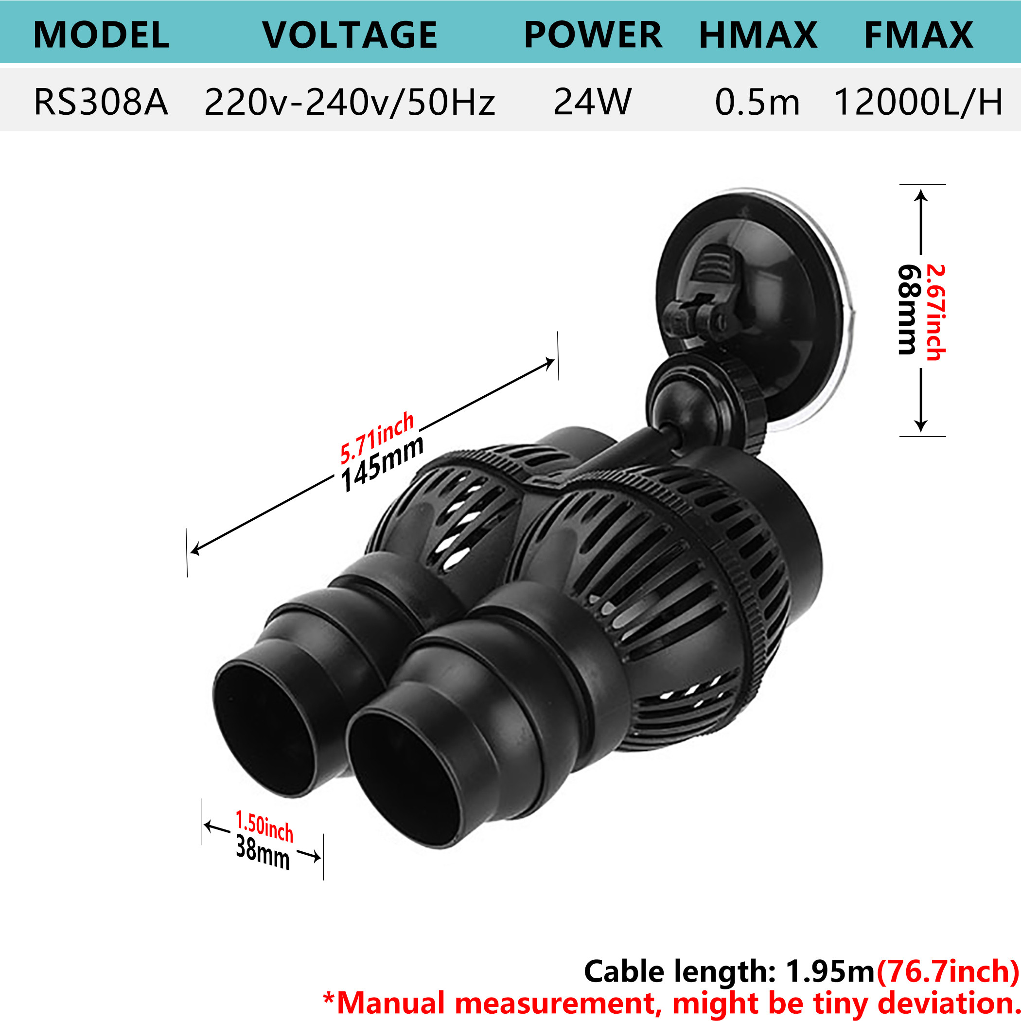 Fish Tank 220V Circulation Pump Powerhead Submersi... – Grandado