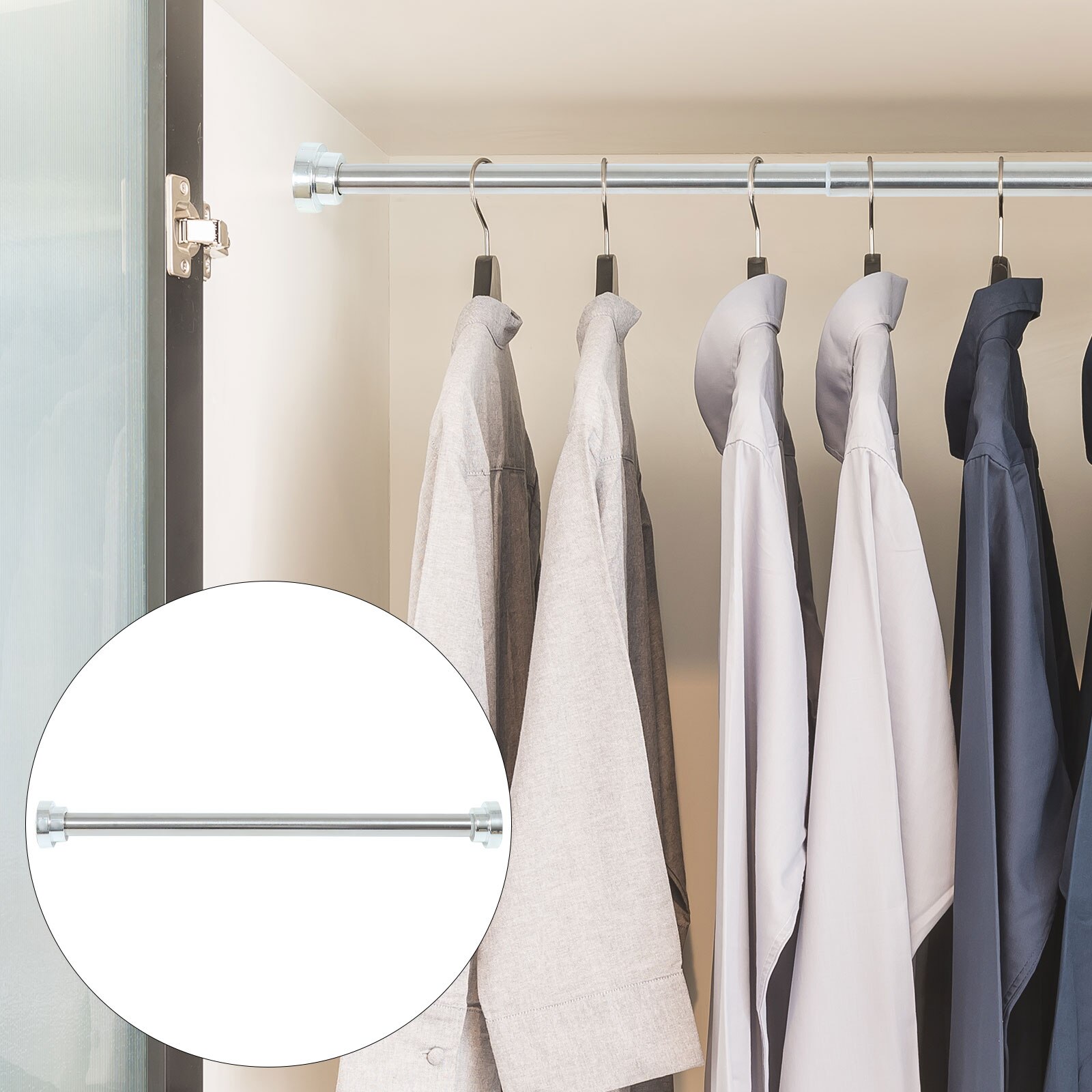 Riel de ropa de acero inoxidable, barra multiusos ... – Grandado