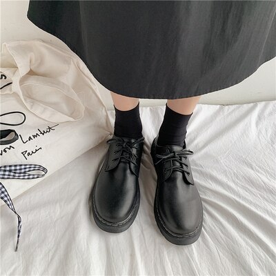 Klassisk mærke sko kvinder casual rund tå sorte ox... – Vicedeal