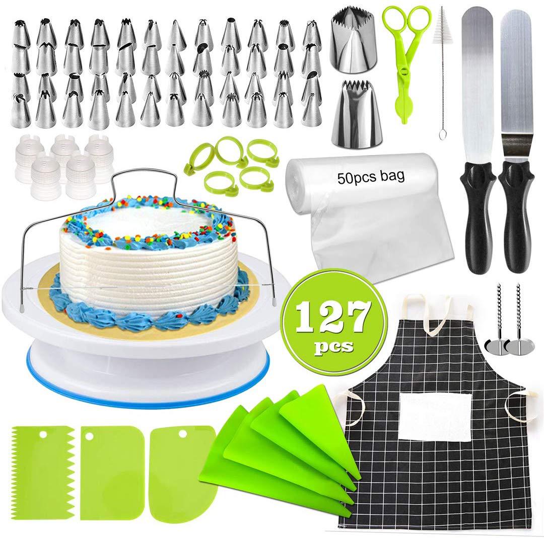 Cake Turntable Set 127 Piece Decorating Table Fond... – Grandado