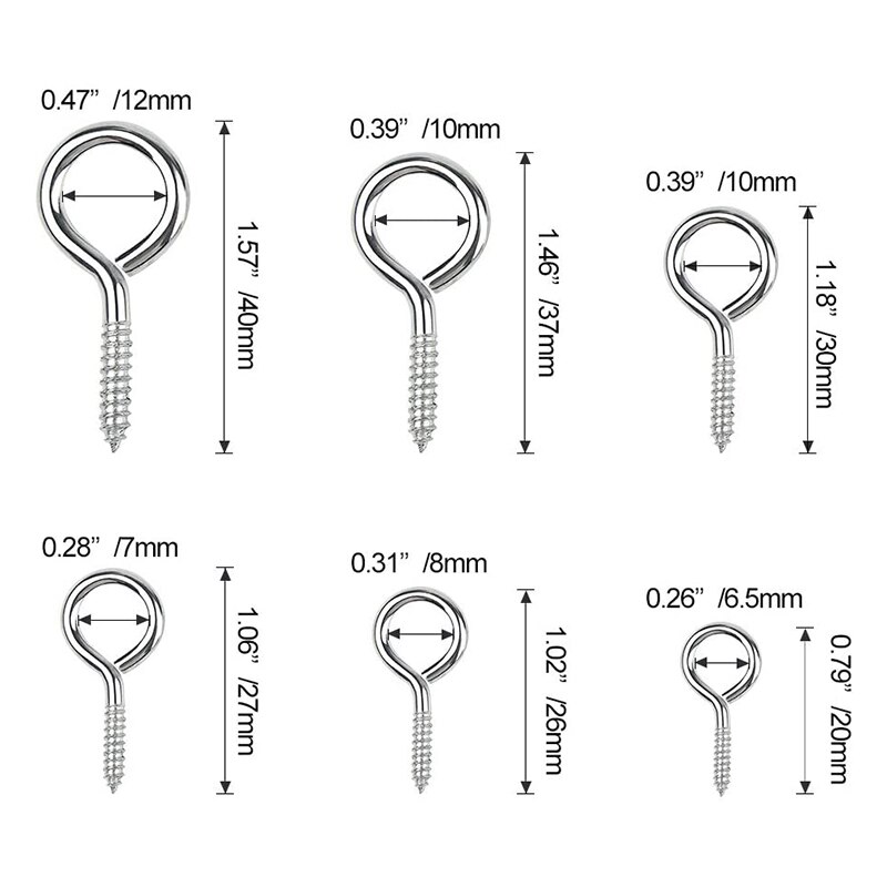 100 Stuks Schroef Haken Plafond Haken Haak Schroev... – Vicedeal