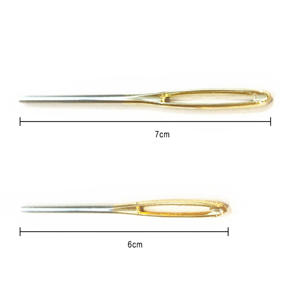 2pcs Metal Large Eye Golden Tail Blunt Needles Han... – Grandado