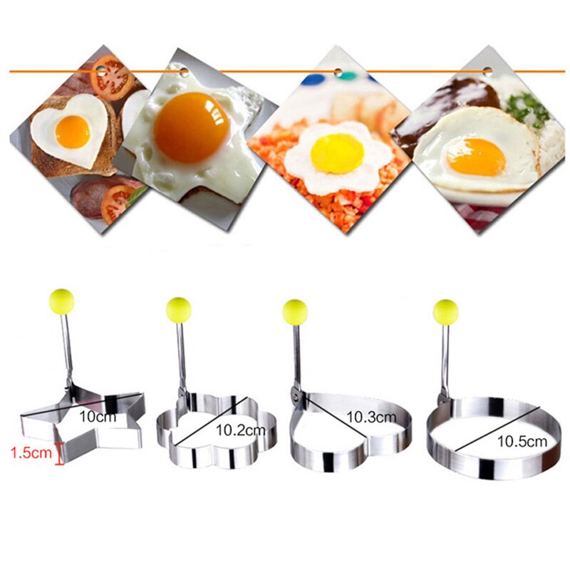 4Pcs/set Stainless Steel Omelette Egg Frying Mold ... – Vicedeal