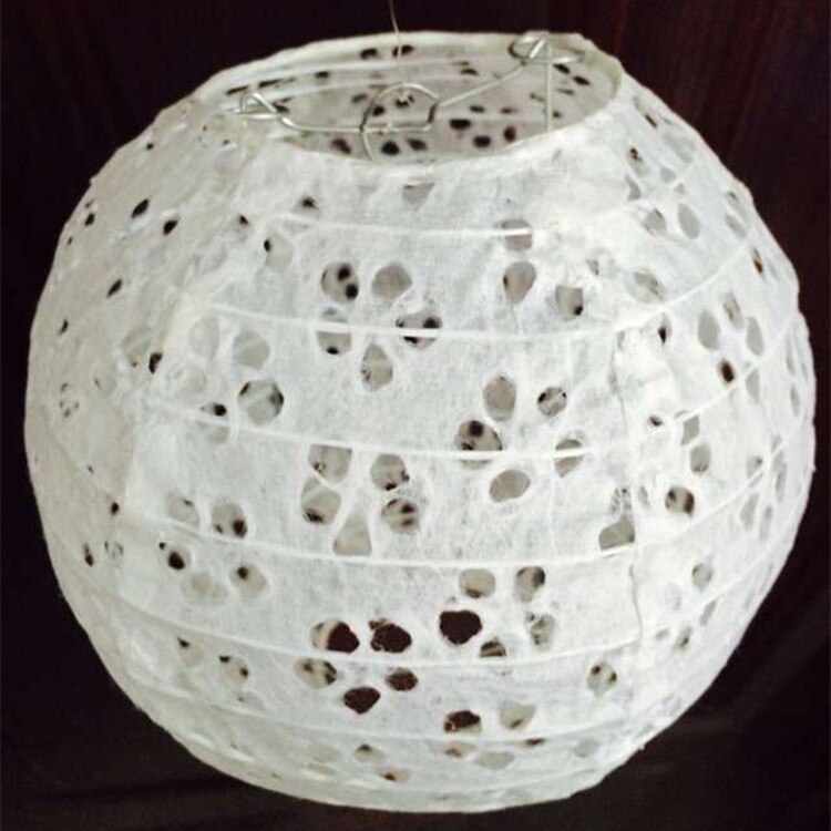 White Paper Lantern Round Hollow Out Chinese Paper... – Grandado