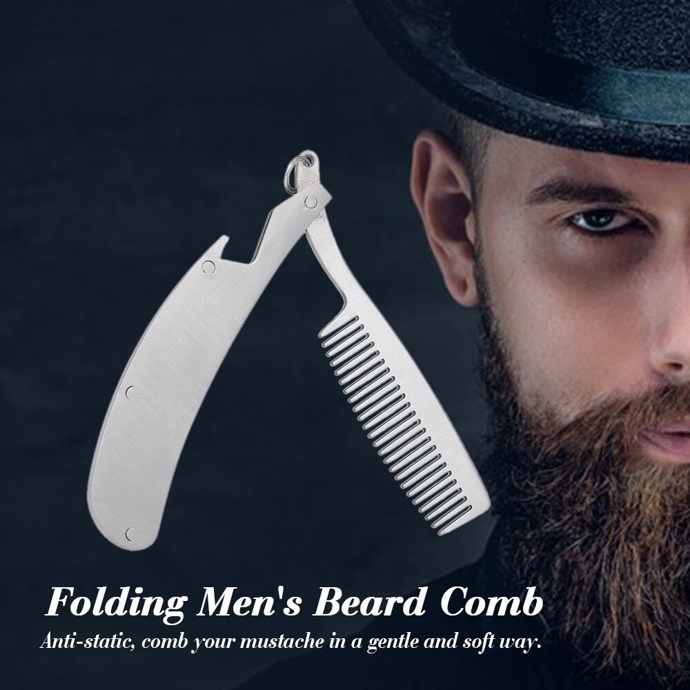 Folding Men's Beard Comb Male Mustache Shaving Bru... – Grandado