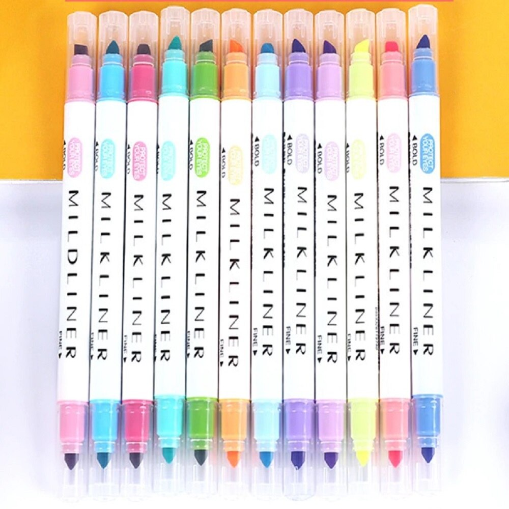 dual tip highlighter candy color 12 colors handlet... – Vicedeal