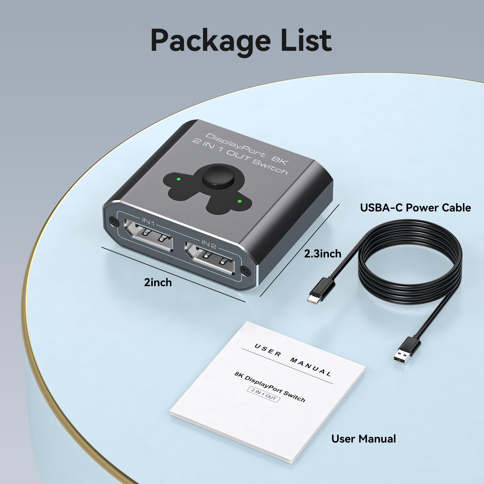 Displayport-svitsj 2 in 1 ut ,8k @ 60hz 4k 144hz ... – Vicedeal