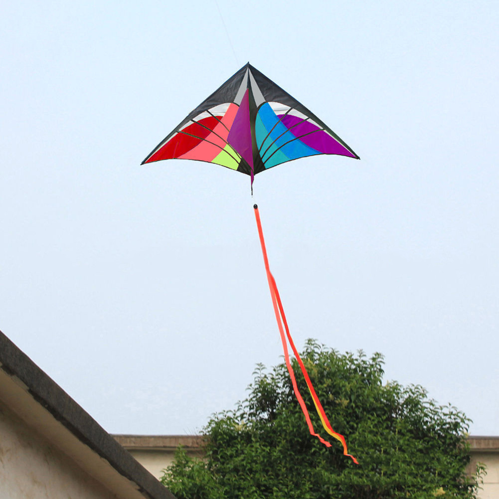 Multicolor Single Line Kite with Tail Ribbons Flyi... – Vicedeal