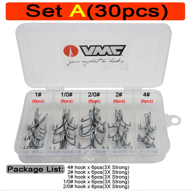 VMC Fishing Hook Set 3X Strong Treble Hooks Streng... – Vicedeal
