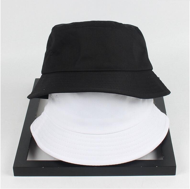 Two Side Reversible Black White Solid Bucket Hat U... – Grandado