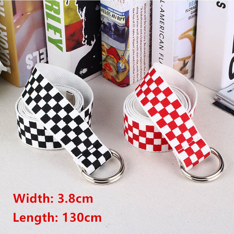 Harajuku Unisex Checkered Belt Canvas Men Belt Wai... – Vicedeal