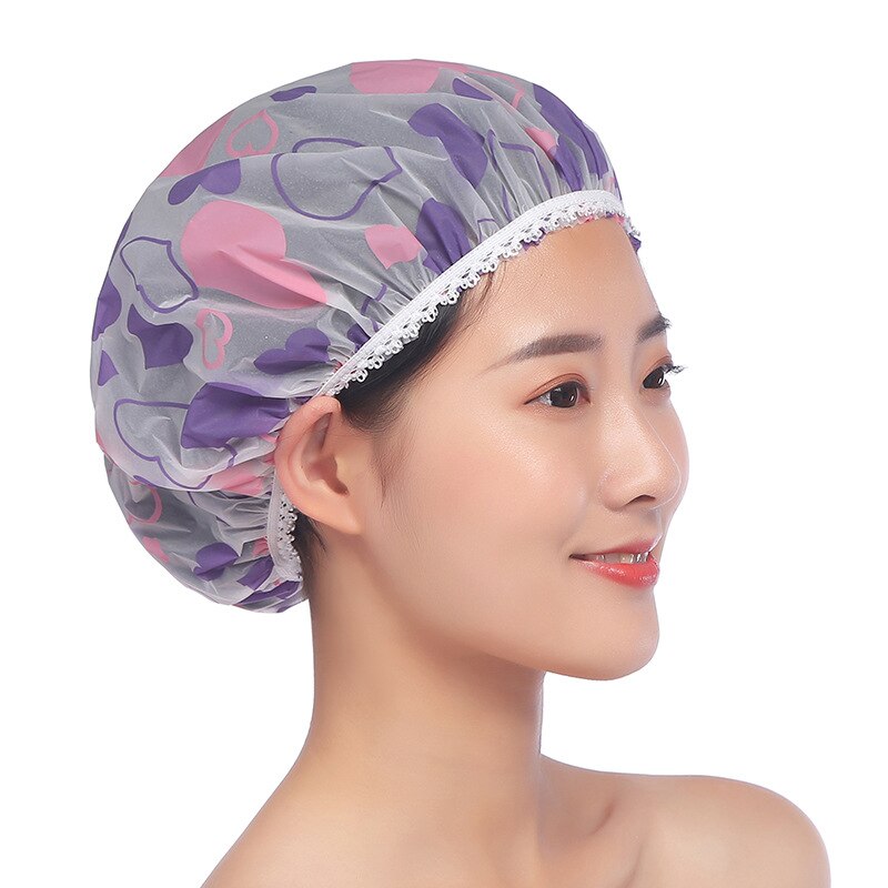 Waterproof printed lace shower Cap Hat Elastic Sho... – Vicedeal