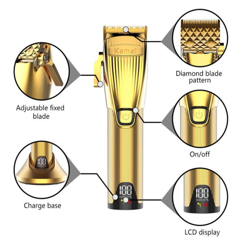 barber shop powerful hair clipper rechargeable hai... – Grandado