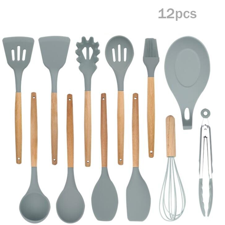 Silicone Cooking Kitchen Utensils Set Non-Stick Sp... – Grandado