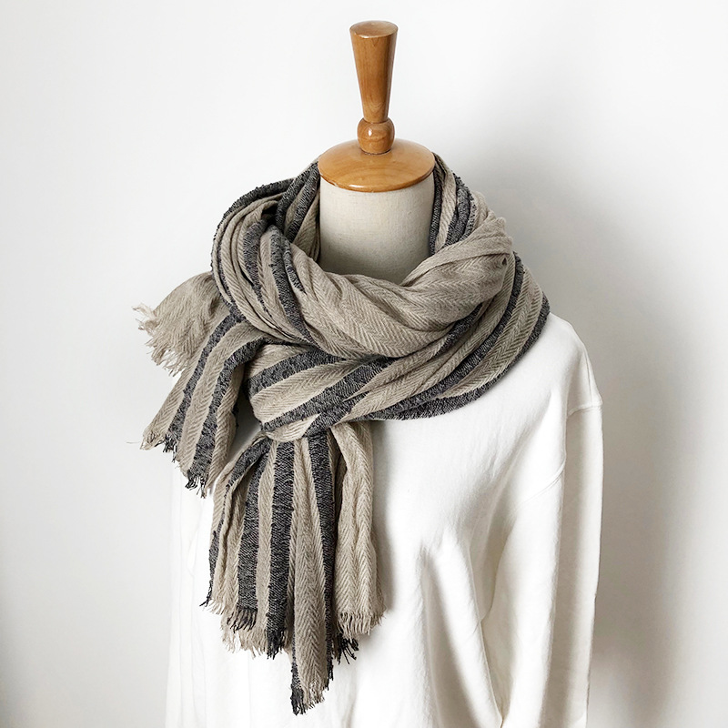 Japanese Unisex Style Winter Scarf Cotton And Line... – Vicedeal