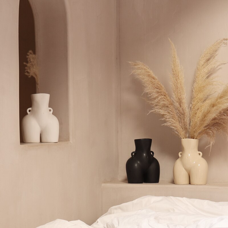 Ceramics Tabletop Vase Body Art Bust Statue Vases ... – Grandado