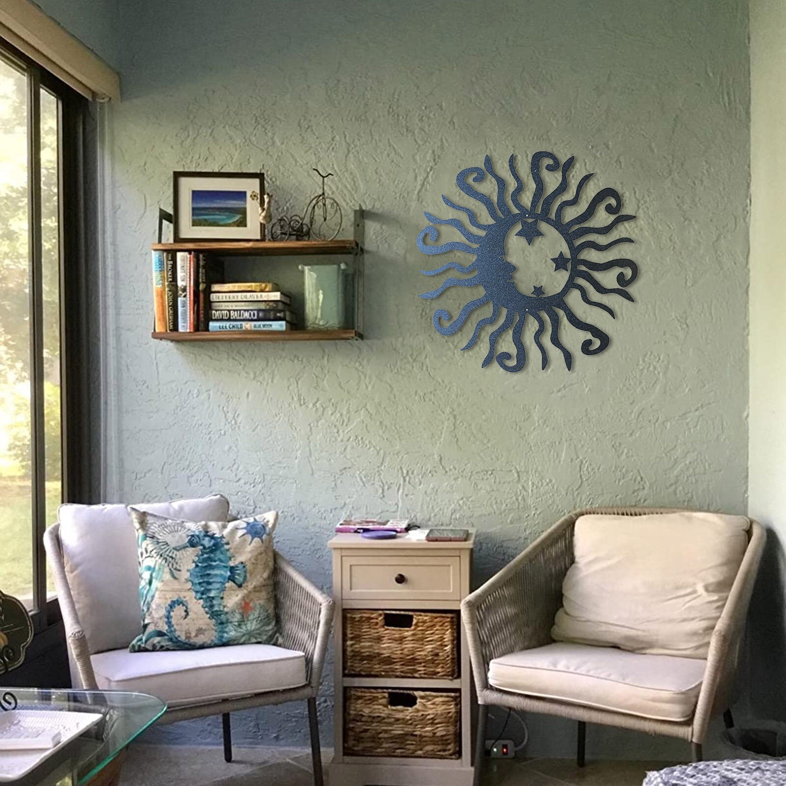 Moon Shape Wall Decoration Metal Wall Art Steel Ou... – Grandado