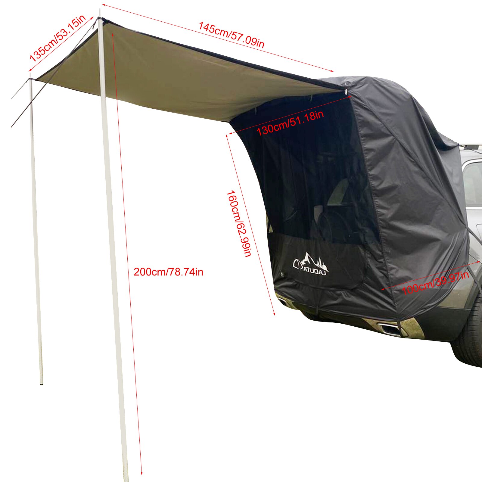 Auto Truck Tent Zonnescherm Regendicht Met Onderst... – Vicedeal