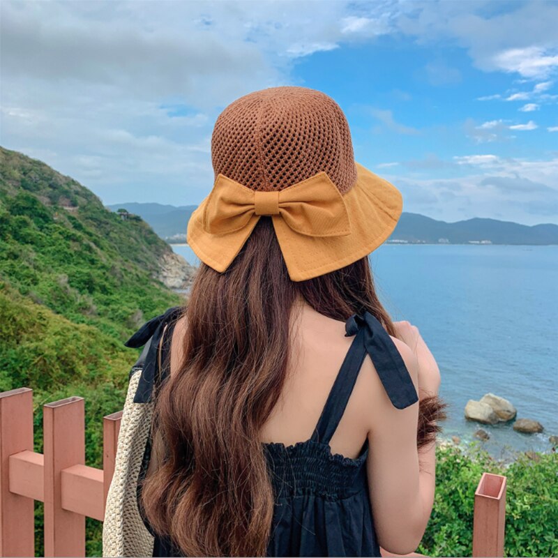 Summer Female Sun Hats Big Brim Classic Bowknot St Grandado