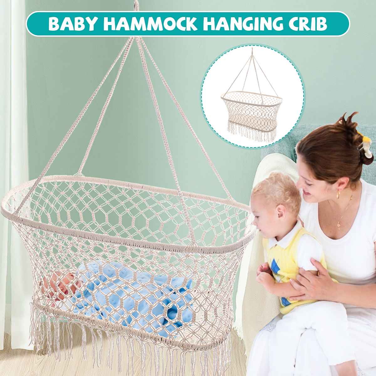 Nordic Wind Baby Hammock Cotton Rope Hammock Chair... – Grandado