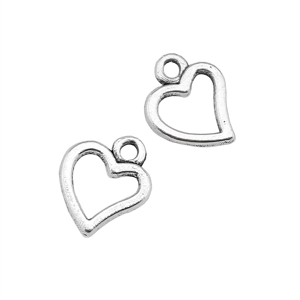 WYSIWYG 100pcs 10x8mm 2 Colors Mini Heart Charm Cu... – Vicedeal
