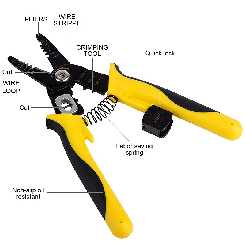 Wire Stripping Cutting Pliers Automatic Crimper Cu... – Vicedeal