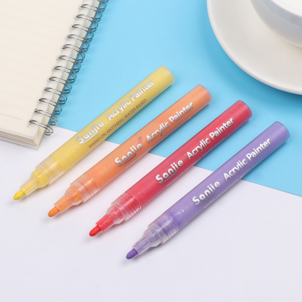 12 Colors Permanent Acrylic Paint Marker Pen for C... – Grandado