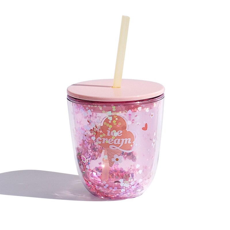 15oz Double Layer Juice Coffee Cup Reusable Summer... – Grandado