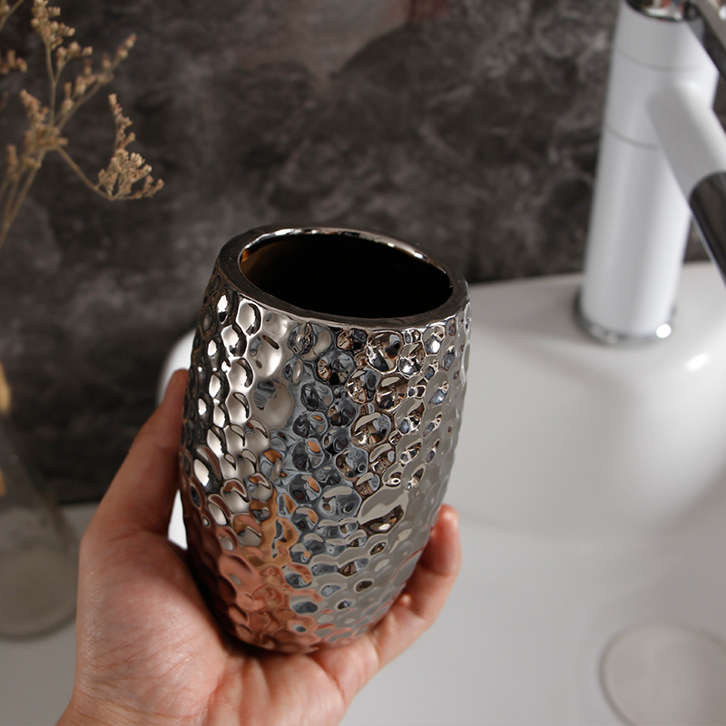 Creativity Silver Plated Bathroom Cup Nordic Moder... – Grandado