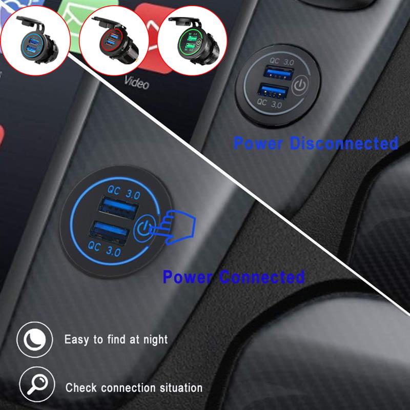 12V-24V USB Outlet Dual USB Car Charger Waterproof... – Grandado