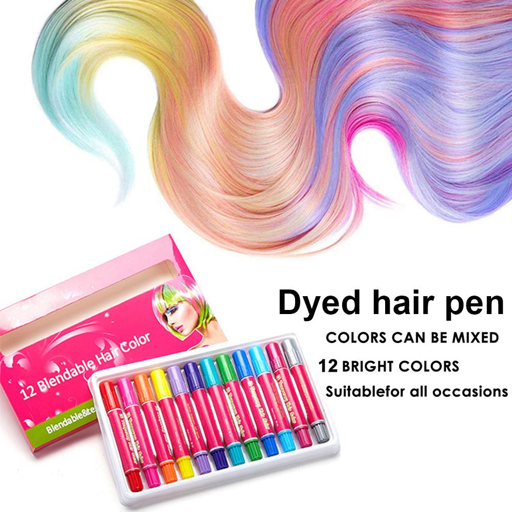 Disposable Temporary Hair Coloring Pen 12 Color Ha... – Vicedeal