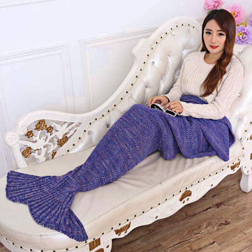 Mode Gebreide Mermaid Tail Deken Handgemaakte Geha... – Grandado