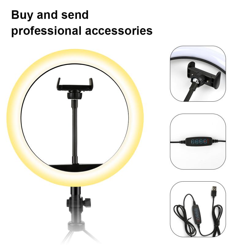 With Cell Phone Holder 10 Inch Dimmable Led Ring S Grandado 9101