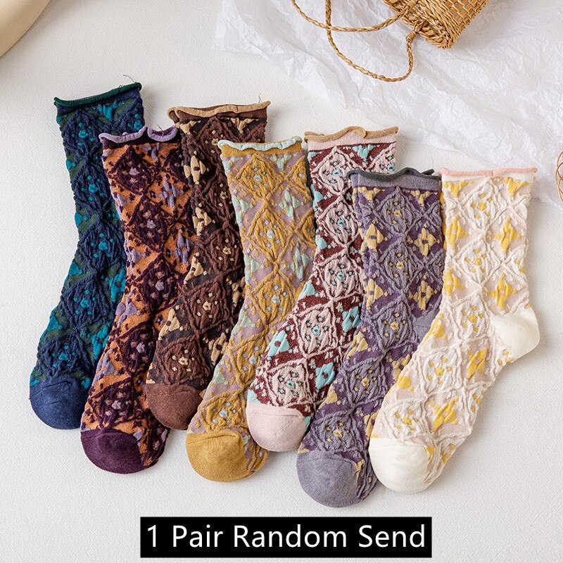 Harajuku Retro Ruffle Frilly Woman Socks Japanese ... – Grandado