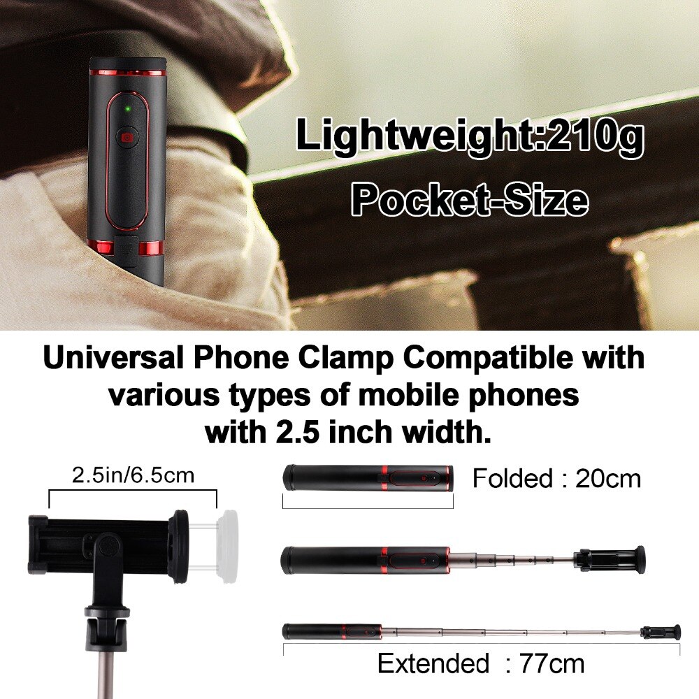 ASHANKS Bluetooth Selfie bâton Mini trépied 3 en 1... – Grandado