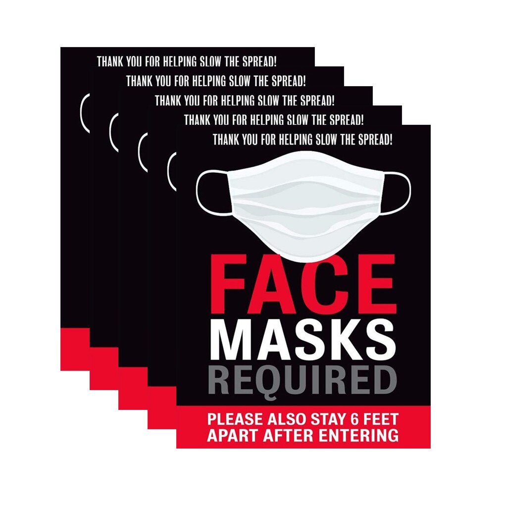 Face masks required Sign Decal Sticker warning Pro... – Vicedeal