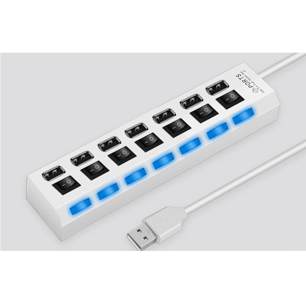7 Ports USB 2.0 Hub Long Cable with Micro USB Char... – Grandado