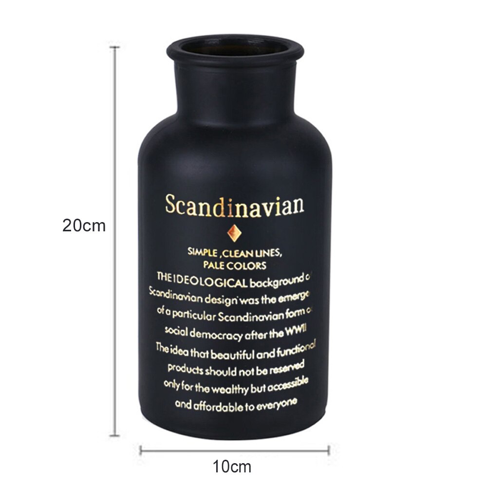 Glass Black Vintage Vase Glass Vase Simple Matte H... – Grandado