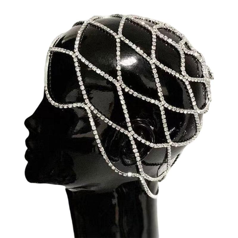 Luxury Hollow Rhinestone Mesh Headpiece Wedding He... – Vicedeal