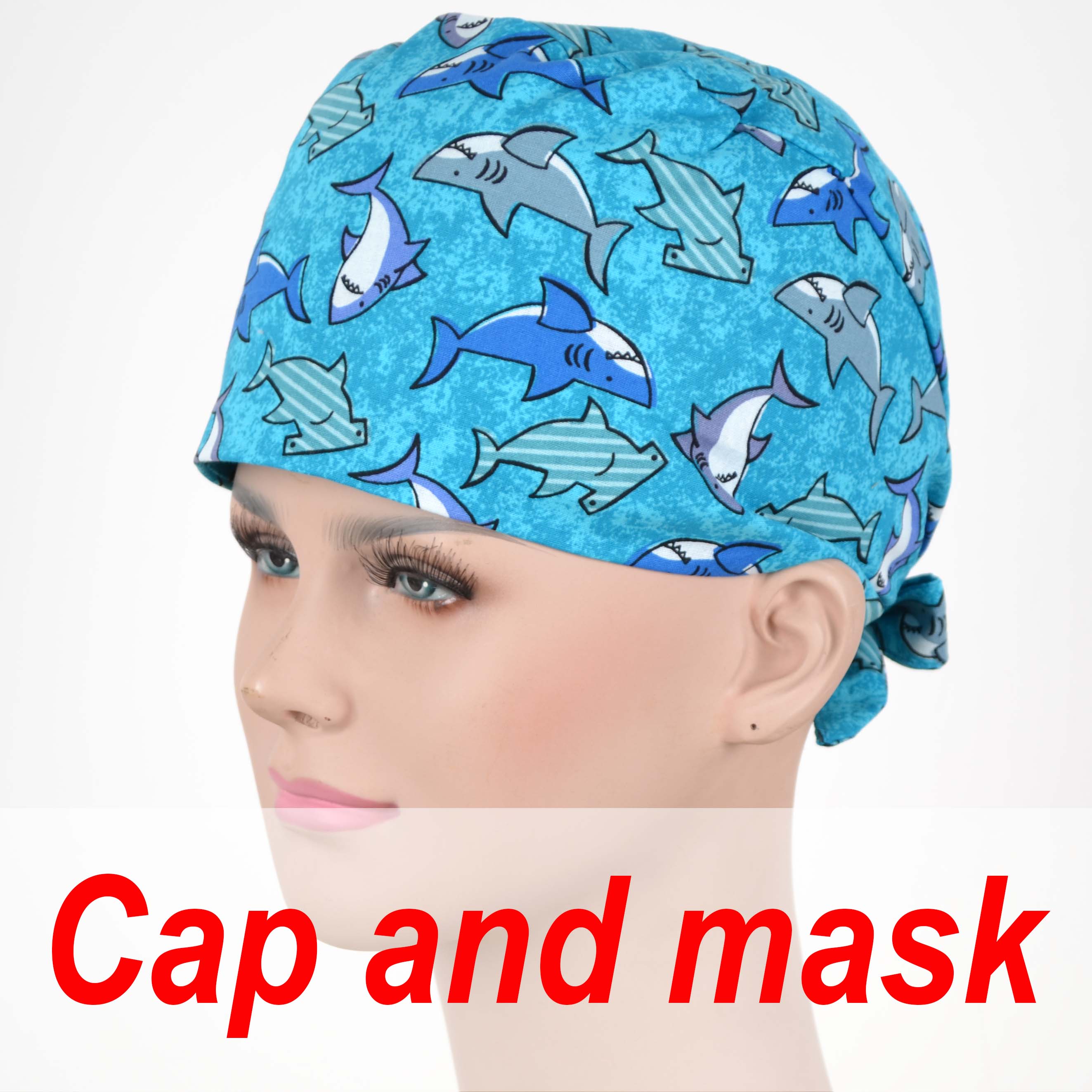 Unisex Peeling Caps In Blau Mit Sharks Drucke, 100... – Vicedeal