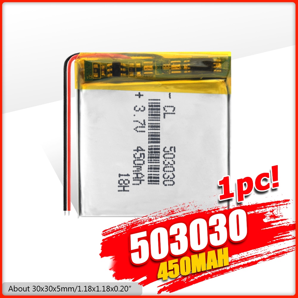 Rechargeable 3.7V 450mAh 503030 Battery Lithium Po... – Grandado