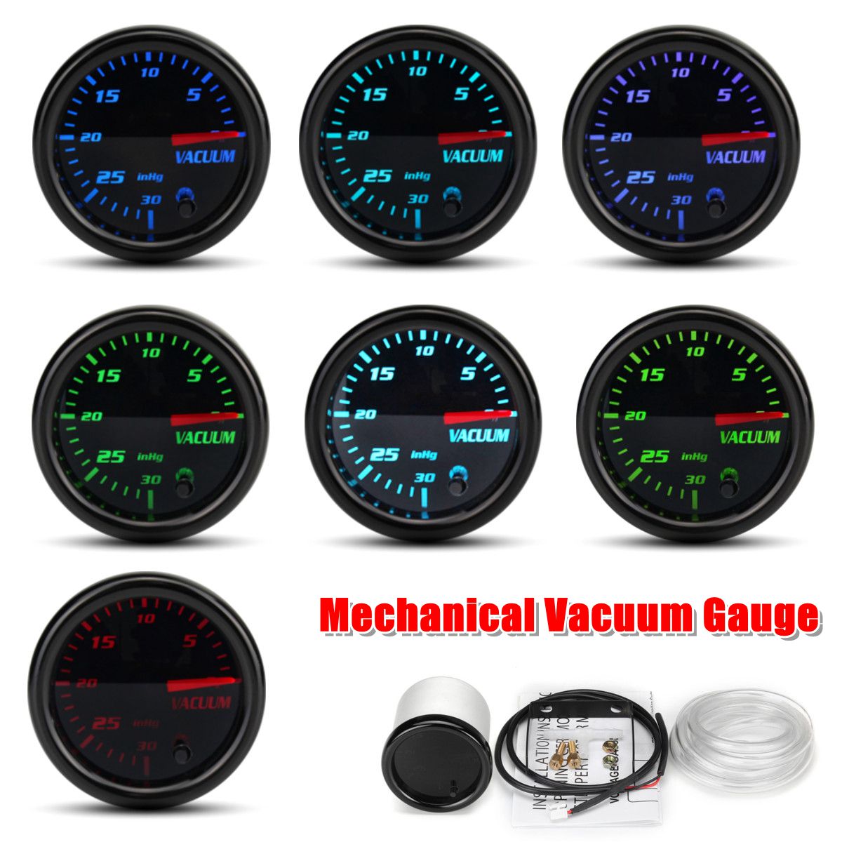 Universal 2'' 52mm Car 7 Color LED Gauge Mechanica... – Vicedeal
