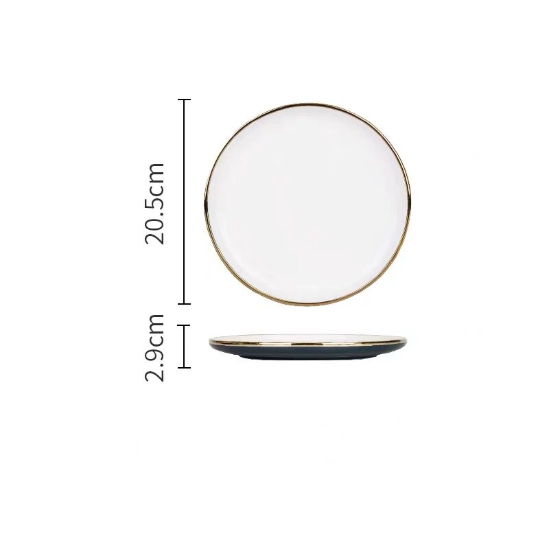 Gold Green Luxury 4/5/6/7/8 Inch Dinner Plate Set ... – Vicedeal