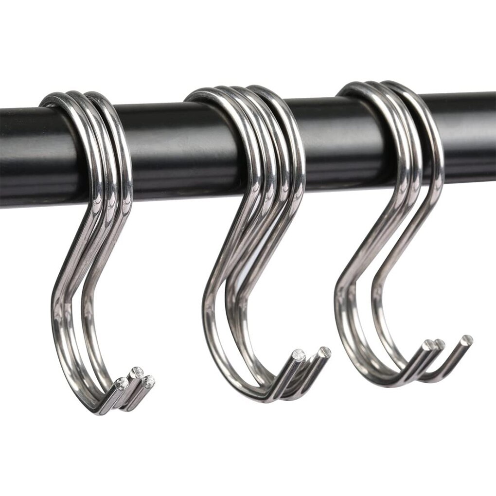 10 st rostfritt stål s krokar gryta pan förvaring ... – Vicedeal