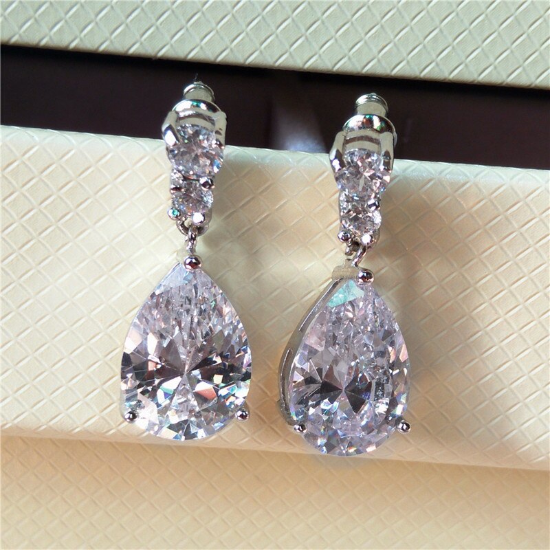 Huitan Gorgeous Aaa Zirconia Water Charm Vrouwen E... – Vicedeal