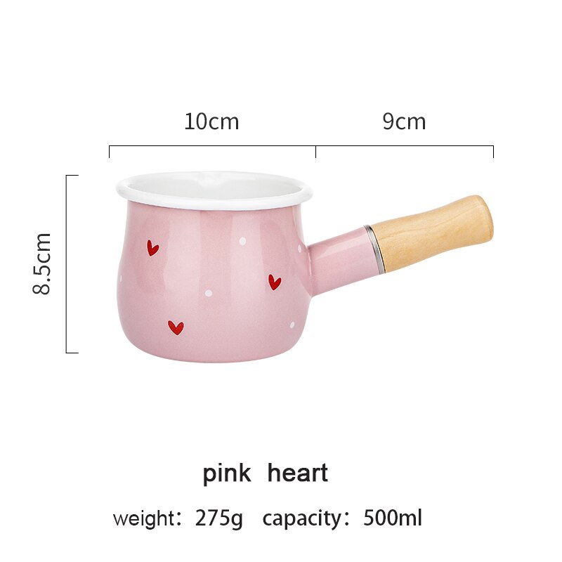 MDZF SWEETHOME 500ml Enamel Milk Pot With Wooden H... – Grandado